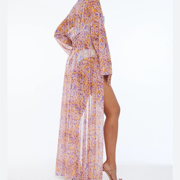 Savage X Fenty | Swim | Savage By Fenty Cyber Cat Long Robe Sheer Robe ...